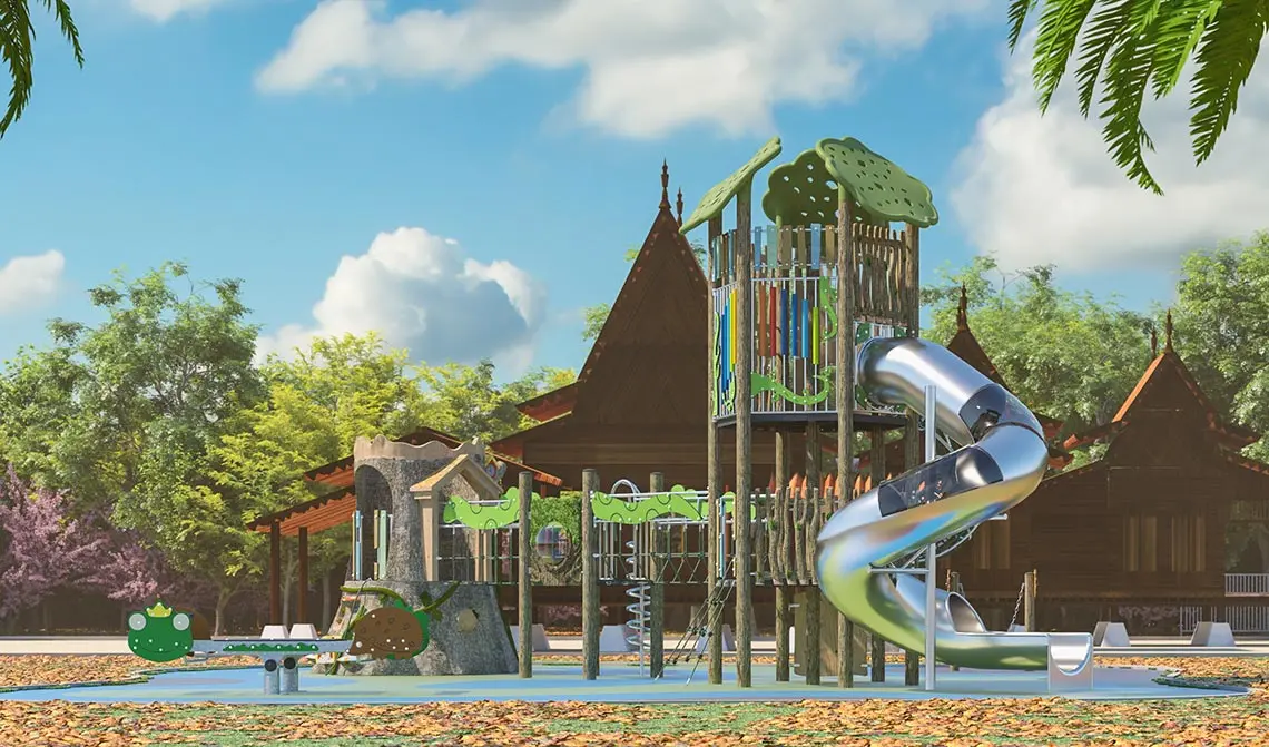 Tree House Themed Park Playground (medium-sized) - Cowboy Playground