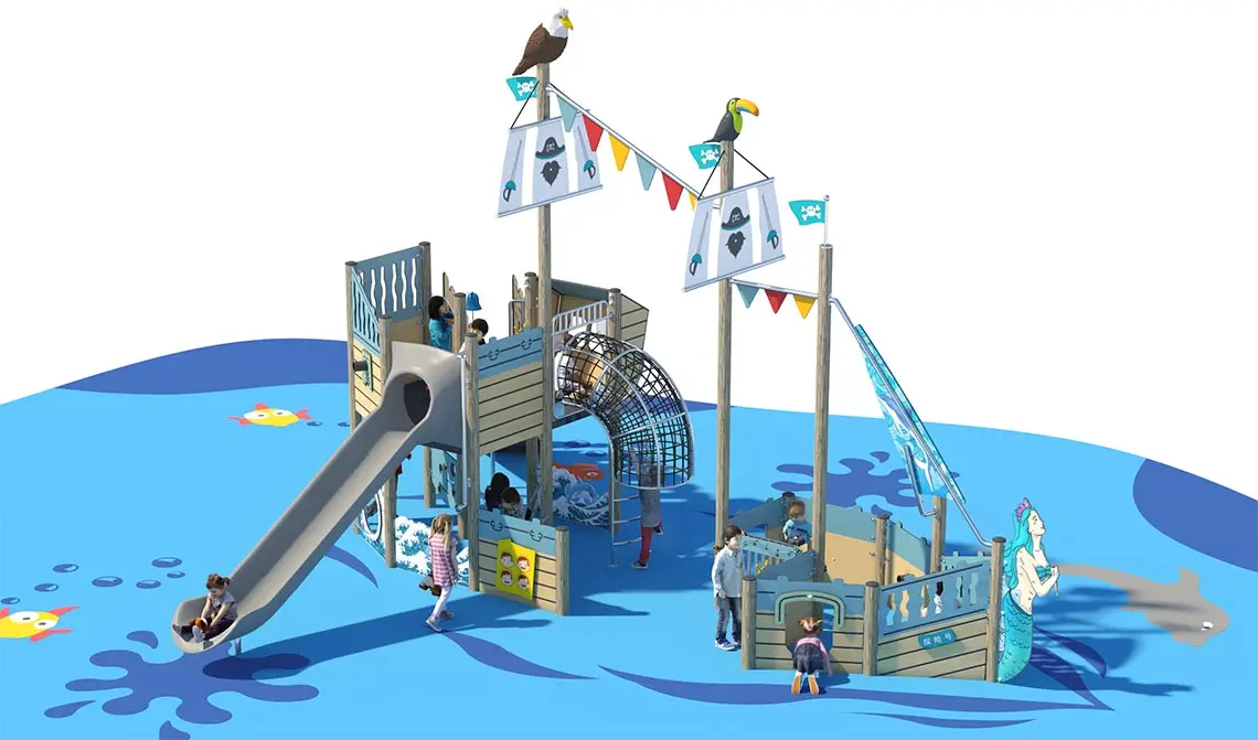 Custom Mini Pirate Ship Outdoor Playground - Cowboy Playground