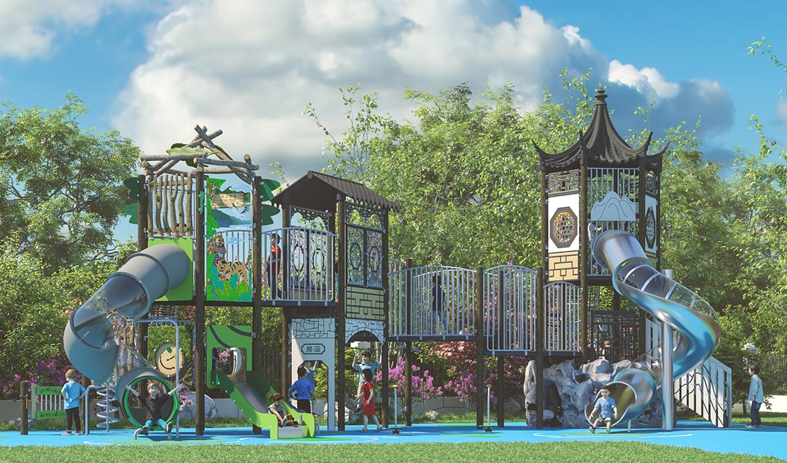 Oriental Landscape Garden Themed Playground - Cowboy Playground