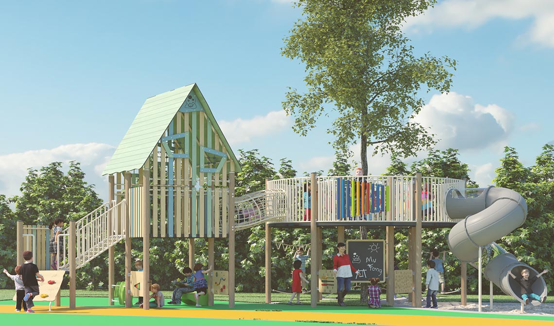 Amusement Tower Combined With Observation Deck - Cowboy Playground