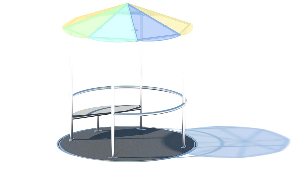 Turntable Inclusive Carousels Playground With Cover - Cowboy Playground