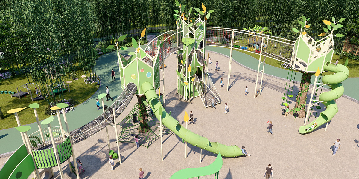 Zhulang Island: A Bamboo-Themed Outdoor Playground Equipment Project in ...