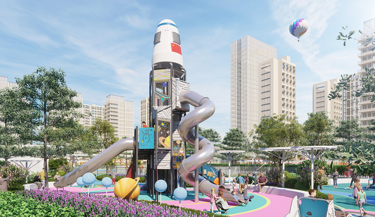 Outdoor Playground Supplier | Custom Galaxy Explorer Theme Park Case ...